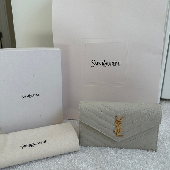 Saint Laurent | Bags | Saint Laurent Cassandre Envelope Chain Wallet In ...